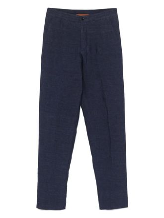 Ermenegildo Zegna pantalon fusel&eacute; en lin - Bleu