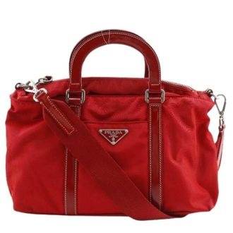Prada Sac &agrave; main vintage en nylon Pre-owned - Femme - Pre-owned - Rouge - Taille: ONE Size