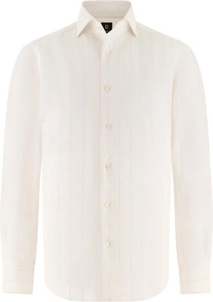 Boggi Milano Homme, Chemises, Beige, Taille: 3XL Chemise en lin coupe classique