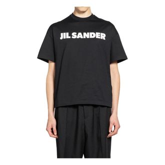 Jil Sander Homme, Tops, Noir, Taille: M Logo T-Shirt