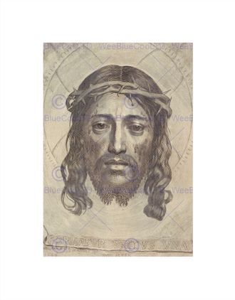 Wee Blue Coo CLAUDE MELLAN FRENCH SUDARIUM SAINT VERONICA BLACK FRAMED ART PRINT B12X5154