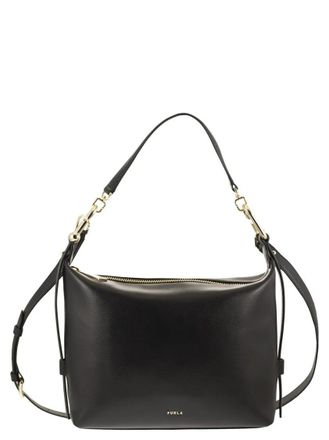 Furla Hobo Bags - Geometric Leather Hobo Bag With Arcosfera Hardware - Gr. unisize - in Schwarz - f&uuml;r Damen