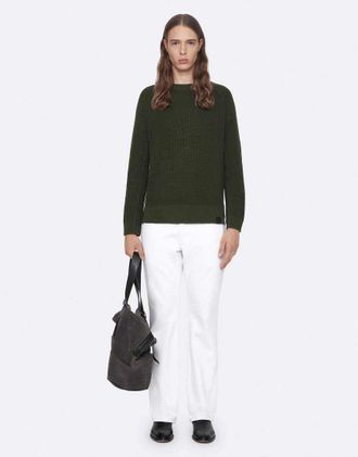 AllSaints pull ras de cou Kit vert kaki fonc&eacute;
