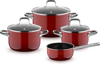 WMF Fusiontec Essential Pro, 4-teiliges Topf-Set, langlebiges, kratzfestes Material, Topfset Induktion, für alle Herdarten geeignet, Made in Germany, Pass