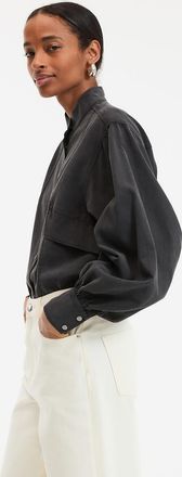 La Redoute Collections Chemise Col Montant M&eacute;lange Lyocell Coton