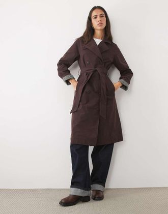New Look formeller Trenchcoat in Dunkelbraun