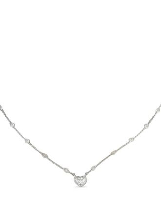 Luxury Bazaar 18kt Weißgoldhalskette mit Diamantherz - Silber
