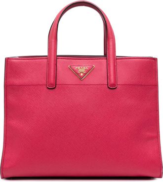 Prada Pink Saffiano Soft Triple Pocket Tote
