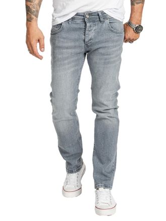 Rock Creek Herren Jeans Regular Fit Stretch Jeans Männerhose Herrenjeans Denim Hosen Herrenhose Straight Cut Stonewashed RC-2412 Hellgrau W30 L30