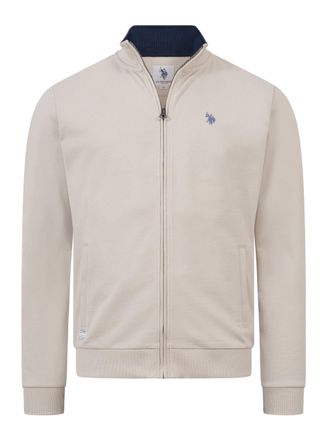 U.S.Polo Association Herren Sweatjacke mit Stehkragen aus 100 % Baumwolle