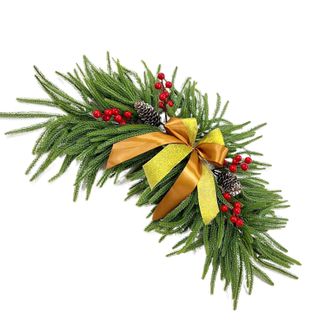 Generic Weihnachtsgirlanden f&uuml;r die Haust&uuml;r - &uuml;ppiges Gr&uuml;n, festliche Zapfen, eleganter Bogenakzent, strapazierf&auml;higer Drahtrahmen und zum Aufh&auml;ngen | Ideal f