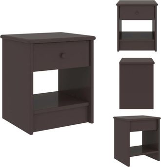 vidaXL Table de chevet Marron foncé 35x30x40 cm Bois de pin massif - Table De Chevet - Commode Nuit - Meubles Chambre - Bois Massif - Pin