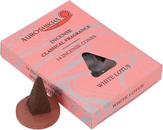 Guru Shop Auroshikha R&auml;ucher Kegel - White Lotus, 9x7x1 cm
