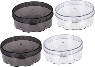 SOLUSTRE 4stücke Magnetische Gewürzgläschen Transparente Gewürzbehälter Runde Gewürzgläser Einfache Würzeboxen