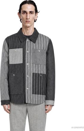 Thom Browne Flannel Funmix Banker Stripe Jacket