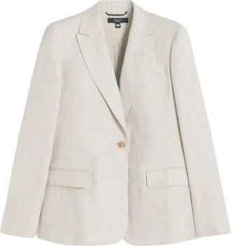 Max Mara Femme, Vestes, Beige, Taille: 38 FR Linen Canvas Blazer
