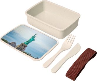 Fabulous Lunch Box Lunchbox mit Besteck, Weiß, Freiheitsstatue, New York, Monument, USA, Weltkulturerbe, 700 ml