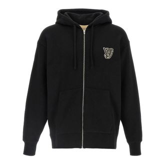 Valentino Garavani Baumwoll-Kapuzenpullover mit VG-Patch - - Sweatshirts & Hoodies - Herren - Schwarzk - L