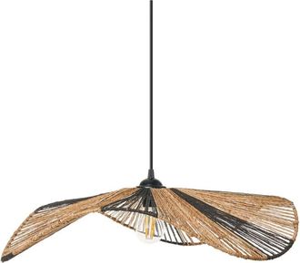 Beliani Beliani - Lampe Suspendue Style Boho Ampoule Ouverte Abat-jour Tress&eacute; Fait Main en Jute Naturel Cibuco