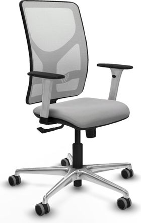 Piqueras y Crespo B&uuml;rostuhl, grau und wei&szlig;, mit wei&szlig;en und schwarzen Armlehnen, h&ouml;henverstellbare Lendenwirbelst&uuml;tze, ausgestattet mit 3 Positionen und Schneideschaum, 