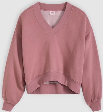 Levi's Sweat Shirt Col V Vintage - Femme - Rose / Crushed Berry Garment Dye - XS