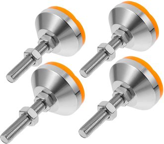 PartyKindom 4 Stück Verstellbare Schwerlast Nivellierfüße aus Carbonstahl mit Rutschfestem Gummifuß Höhenverstellbar für Werkbänke Maschinen und Möbel Vibrationsd