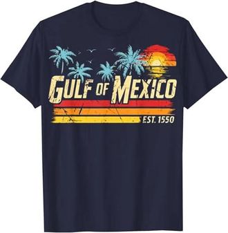 Generic T-shirts d&eacute;t&eacute; pour femmes du golfe du Mexique 2025 &agrave; manches courtes tendance d&eacute;contract&eacute;s hauts sortant vintage coupe ample mignon r&eacute;tro pour dames t