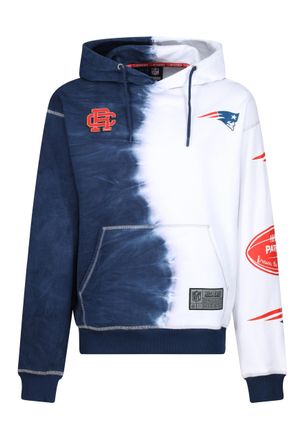Recovered Clothing New England Patriots NFL Ink Dye Effect Dunkelblau auf Wei&szlig; Hoody - XXL