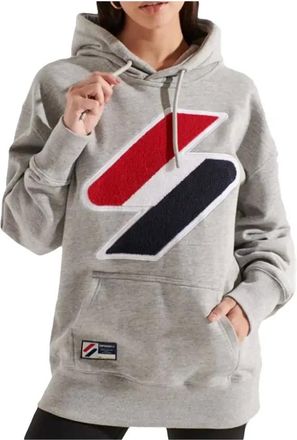 Superdry Femme, Sweatshirts et sweats &agrave; capuche, Gris, Taille: 36 FR Classic Logo Sweat
