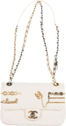 Chanel Crossbody Bags - Coco Clips Rhinestones Single Flap - Gr. unisize - in Wei&szlig; - f&uuml;r Damen