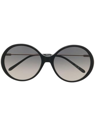 Chlo&eacute; lunettes de soleil &agrave; monture ronde - Noir