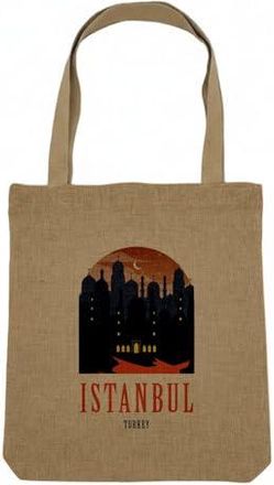 Fabulous Sac Shopping Tote Bag Aspect Lin - Istanbul Turkey Illustration Turquie Monument Ville Voyage - Sac de Courses Toile Epaisse 360g Beige Naturel Cabas 