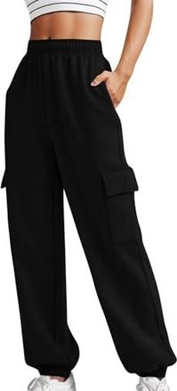 Generic Pantalon Cargo pour Femme Pantalons de Jogging Pantalon Large Taille Haute Automne Hiver Vêtements de Sport pour Le Yoga, Le Fitness Pantalon Sport Lé