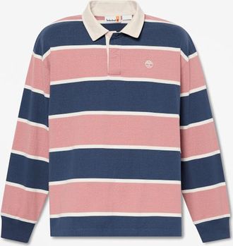 Timberland All Gender Rugby-Polohemd Rosa/Dunkelblau, Blau, Gr&ouml;&szlig;e
