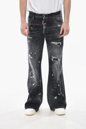 Dsquared2 Distressed Painting-Effect Jeans with Strass 31cm Dsquared2