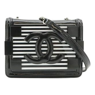 Chanel Pre-owned Sac bandouli&egrave;re Lego Boy en plastique et cuir - Femme - Pre-owned - Noir - Taille: ONE Size