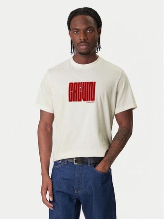 Calvin Klein T-Shirt Maze Graphic LV04RE832G Wei&szlig; Regular Fit