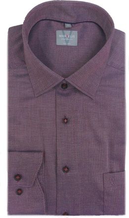 Marvelis Hemd Comfort Fit Bordeaux Gemustert 7007.64.35, Kragenweite/Gr&ouml;&szlig;e:48