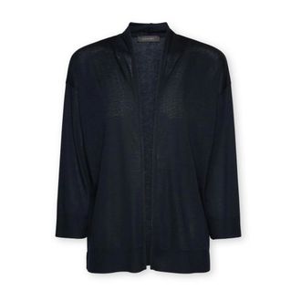 Elena Miro T-Shirt mit offener Vorderseite und lockerer Passform - - Knitwear - Damen - Blau - 2XL