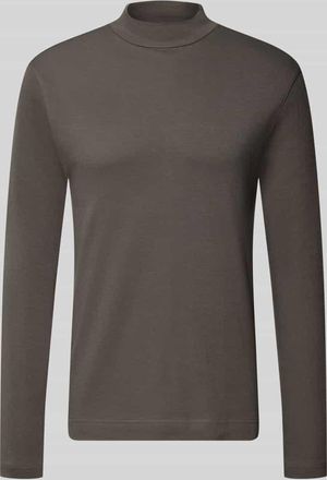 Christian Berg Regular Fit Longsleeve aus reiner Baumwolle mit Stehkragen