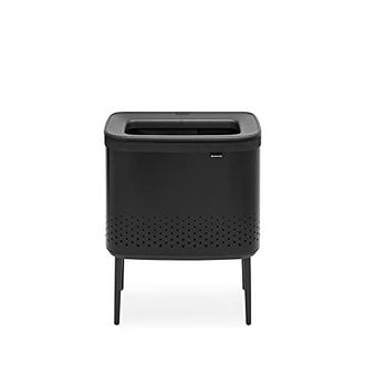 Brabantia Bo Laundry Bin 60L - Stilvolle Wäschebox - Deckel mit Quick-Drop-Öffnung - Herausnehmbarer Baumwollbeutel - Tragbar & hygienisch - Zubehör für Schlafz
