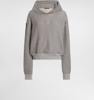 Dolce & Gabbana Fleece Hoodie With Embroidery - Frau T-shirts Und Sweatshirts Grau 46