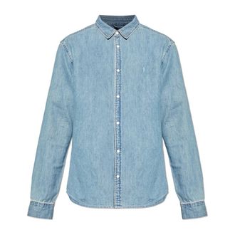 AllSaints Gleason Ramskull Denim Shirt - - Shirts - Herren - Blau - S