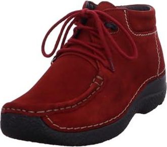 Wolky Seamy Moc 0625311-553 Bottines en cuir nubuck antique, rouge cerise, semelle intérieure amovible rouge, rouge, 41 EU