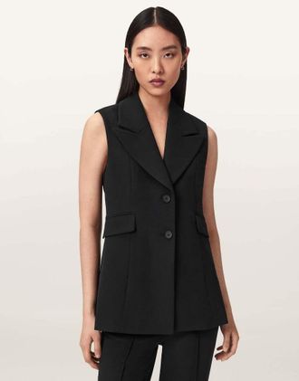 AllSaints Astra - Weste in Schwarz