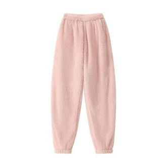 Generic Pyjama femme en flanelle pantalon d&eacute;contract&eacute; automne hiver pantalon &eacute;pais homme et femme pantalon de ski thermique, rose clair, 3
