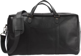Leconi kleine Reisetasche Ledertasche Handgepäck Reise Weekender Fitnesstasche Damen und Herren Retro-Look Leder braun 45x25x20cm schwarz LE2009-wax
