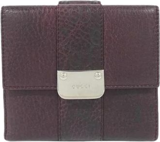 Gucci Portefeuille long Guccissima en cuir pr&eacute;-poss&eacute;d&eacute; - Femme - Pre-owned - Rouge - Taille: ONE Size