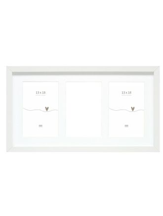 Deknudt Frames Deknudt Rahmen S66Ka6-13.0X18.0 Bilderrahmen Weiss, 3 Bilder Vertikal