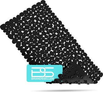 Brandsseller Badewanneneinlage 70x35 cm Badewannenmatte Duschmatte in Steinoptik Schwarz